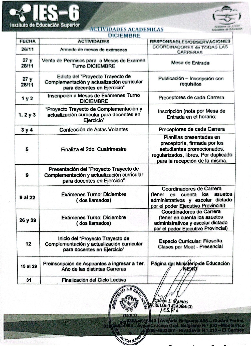 INSTITUTO DE EDUCACIÓN SUPERIOR Nº 6 JUJUY